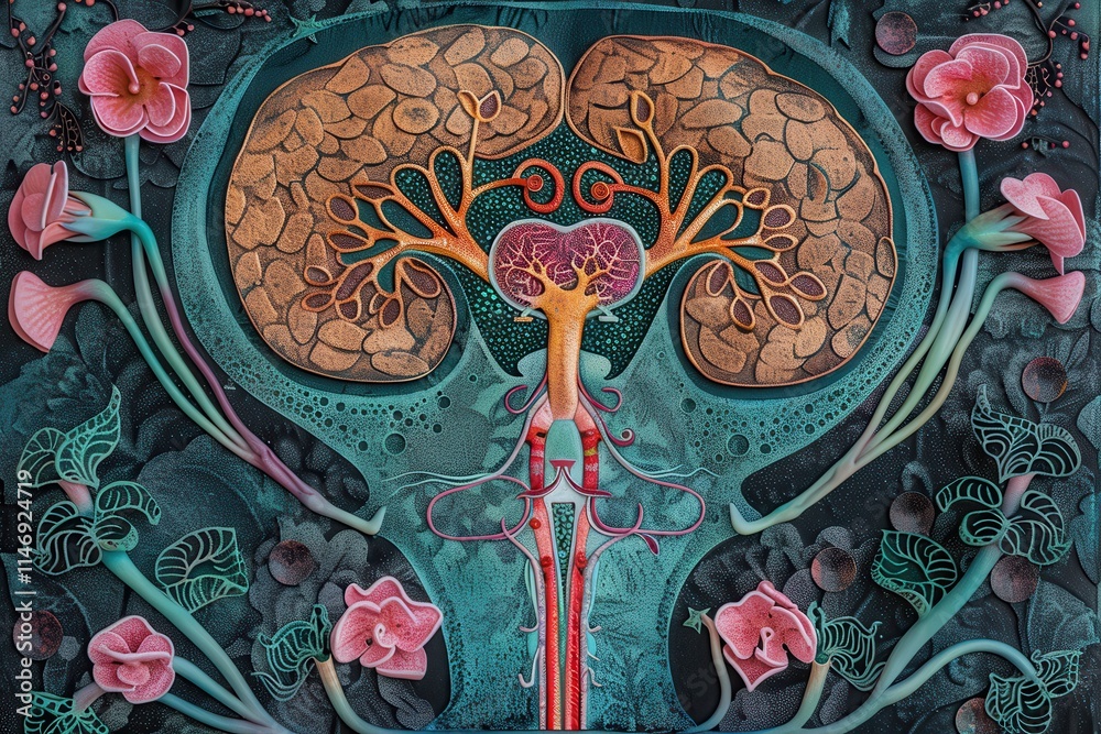 Detailed diagram illustrating the human reproductive system's ...