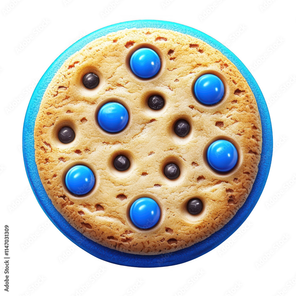Blue icon of Cookie isolated on a transparent background Minimalist ...