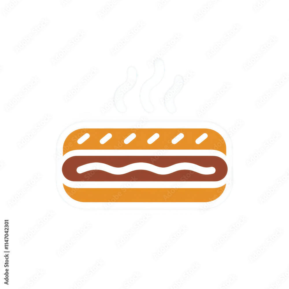 Blue icon of Hot Dog isolated on a transparent background Minimalist ...