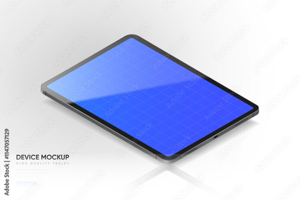 3D Tablet frame less blank screen. Empty screen device tablet mockup ...