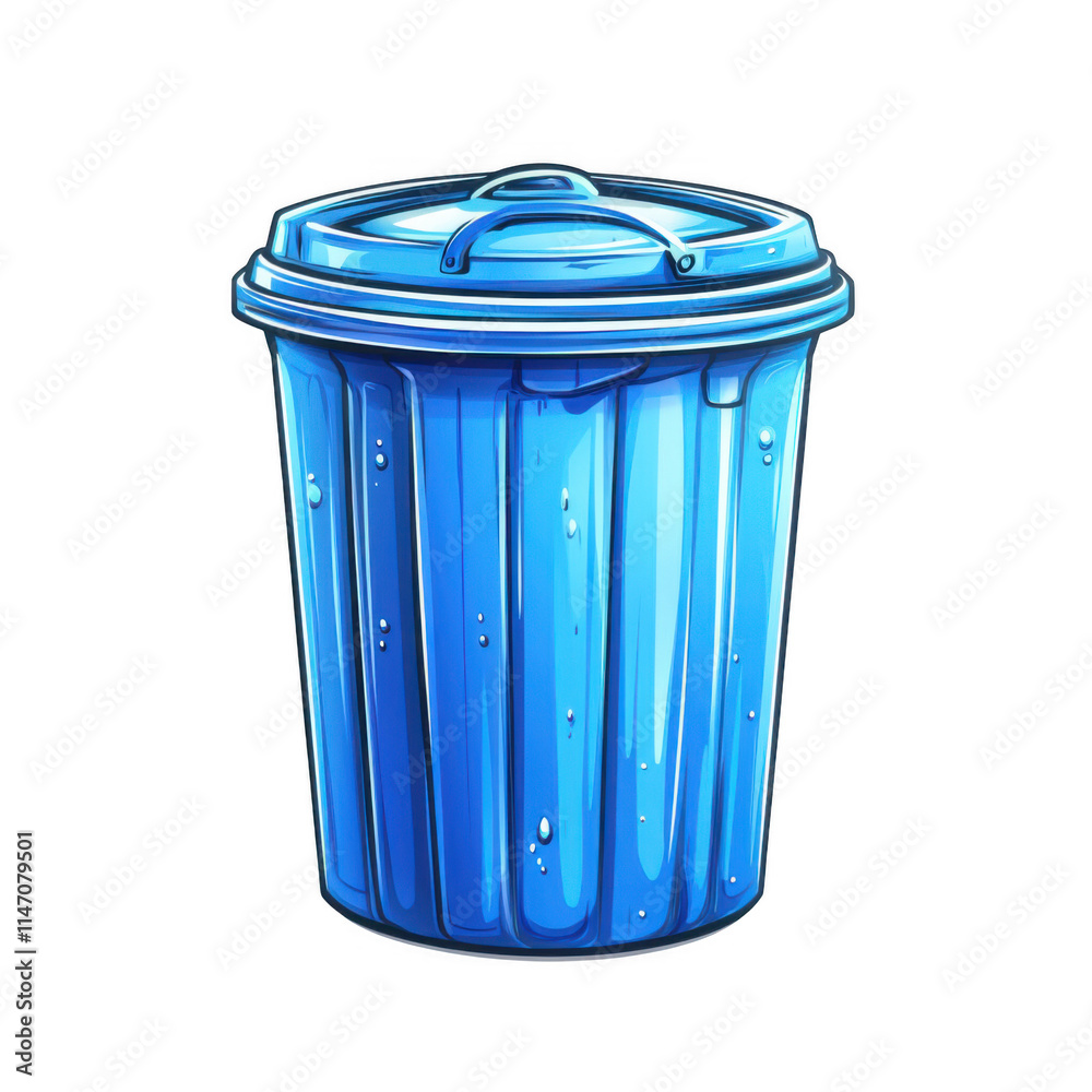 Blue icon of Waste bin, Management isolated on a transparent background ...