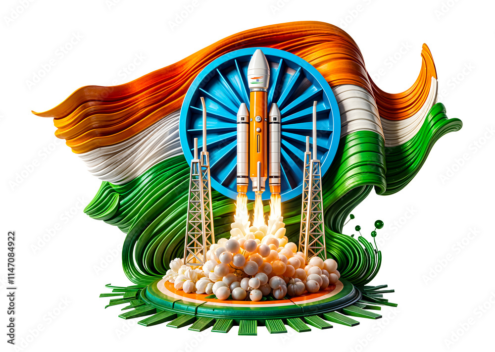 Transparent PNG illustration of a 3D model of Indian space rocket ...
