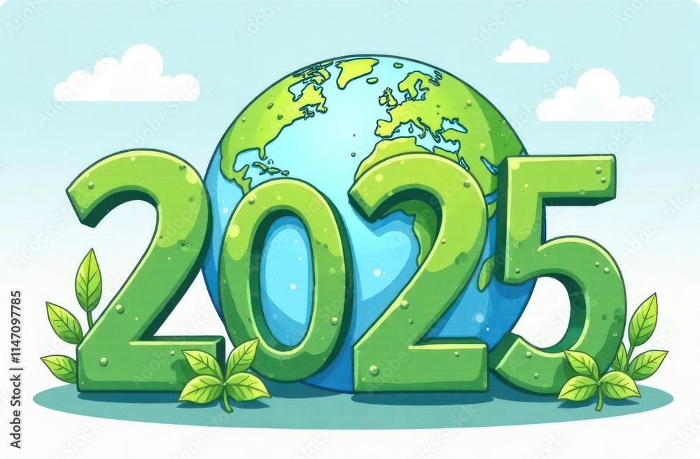ecological focus in new year. environmental campaign, education ...