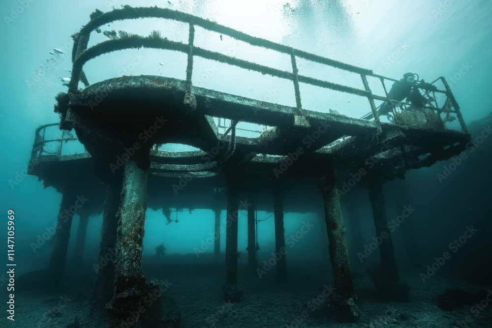 Exploring the eerie remains of a submerged structure in a vibrant ...