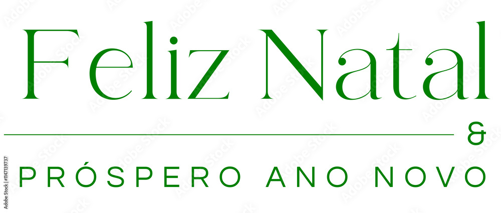 "Feliz Natal" green calligraphy portuguese text on transparent ...