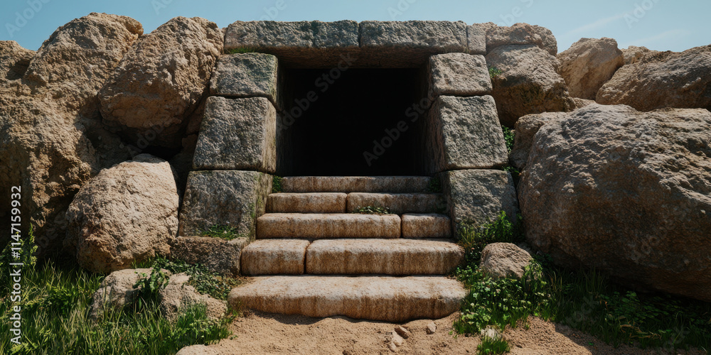 Bunker shelter entrance rock formation architecture natural environment ...