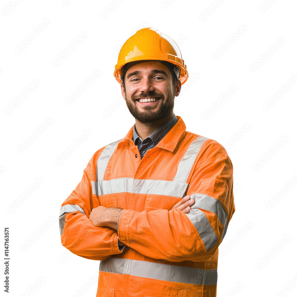 Smiling engineer man or construction worker with safety helmet in ...