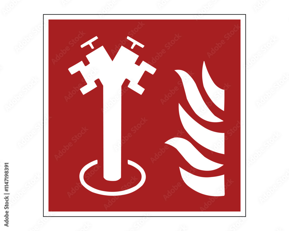 Underground Fire Hydrant Sign Vector Indicating Location of ...