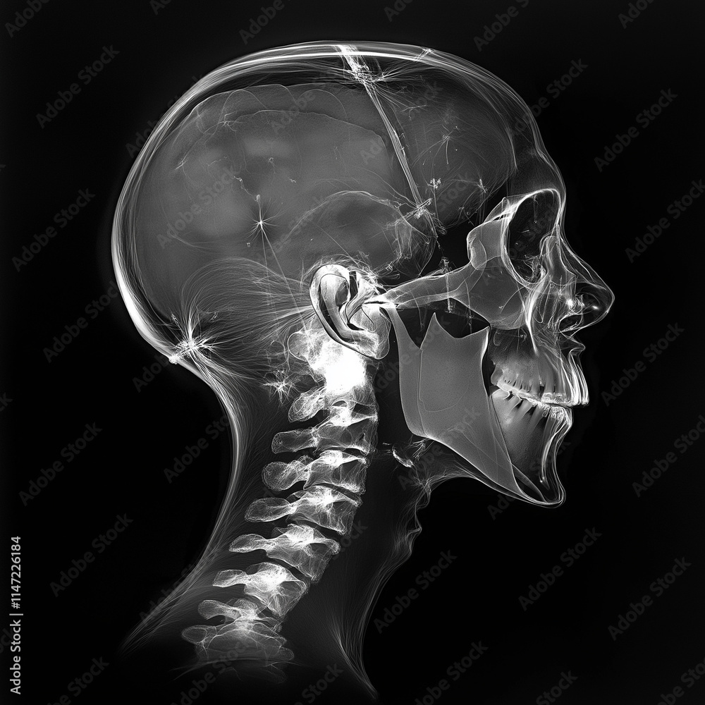 X-ray of a Robust Scalp, Sagittal Profile - Dermatological Insight ...