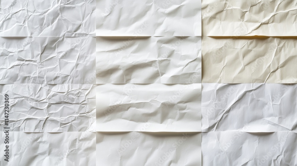 aged white paper collection, natural wrinkle patterns, antique paper ...