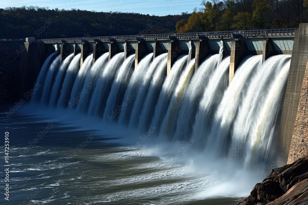 Majestic Dam Overflow Captured by Generative Ai Stock Photo | Adobe Stock