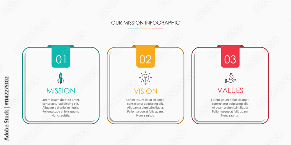 Mission, vision, values, graphic design template. eps 10 on white ...