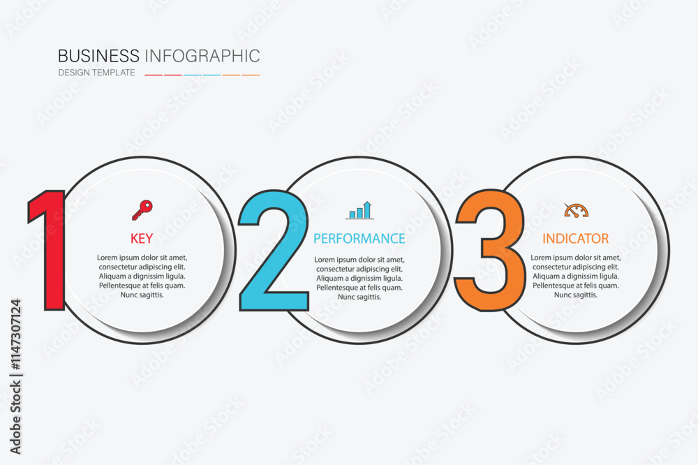 KPI key performance indicator infographics template diagram with piechart percentage progress ...
