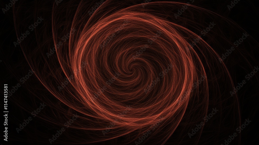 Mesmerizing red spiral design on black background, abstract modern art ...
