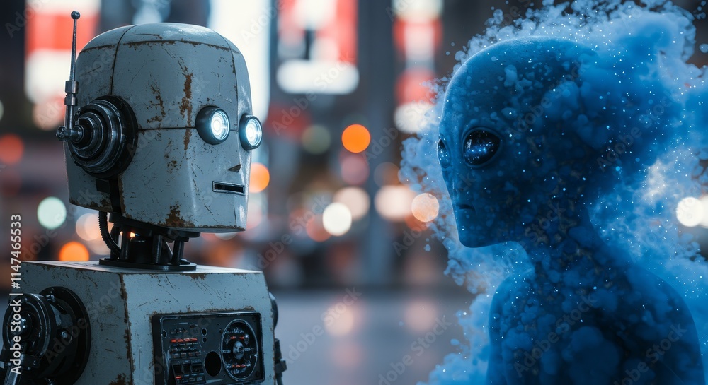 AI Robot vs Alien, AI, Robots and androids. AI Taking over the world ...