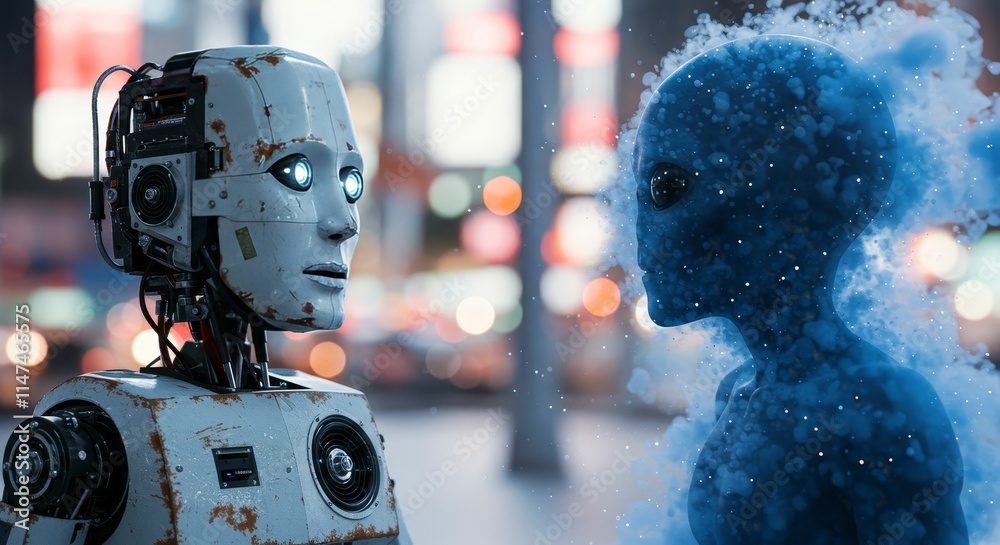 AI Robot vs Alien, AI, Robots and androids. AI Taking over the world ...