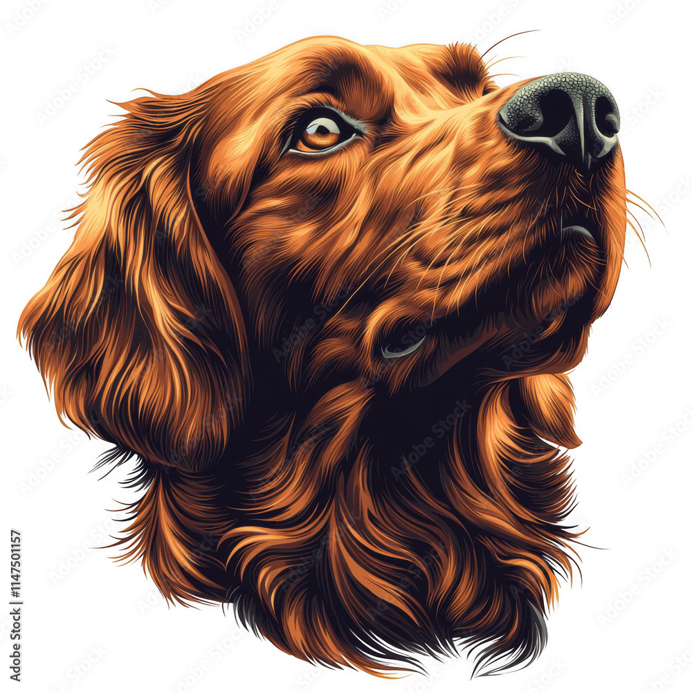 Brown icon of Irish Setter dog isolated on a transparent background ...