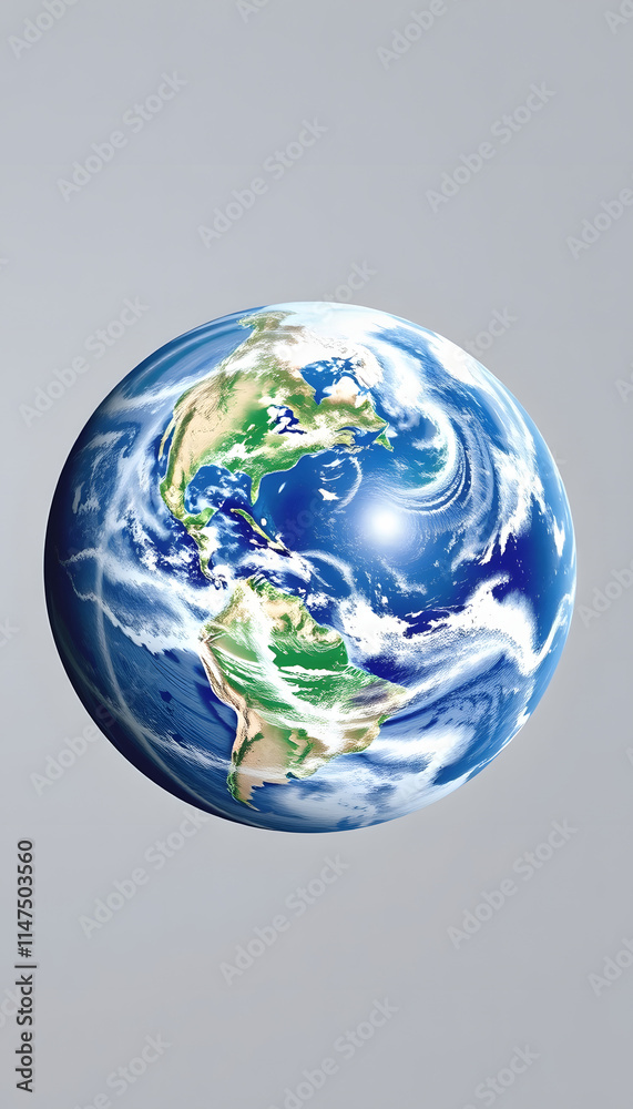 View of 3d images of planet earth, earth globe isolated on transparent ...