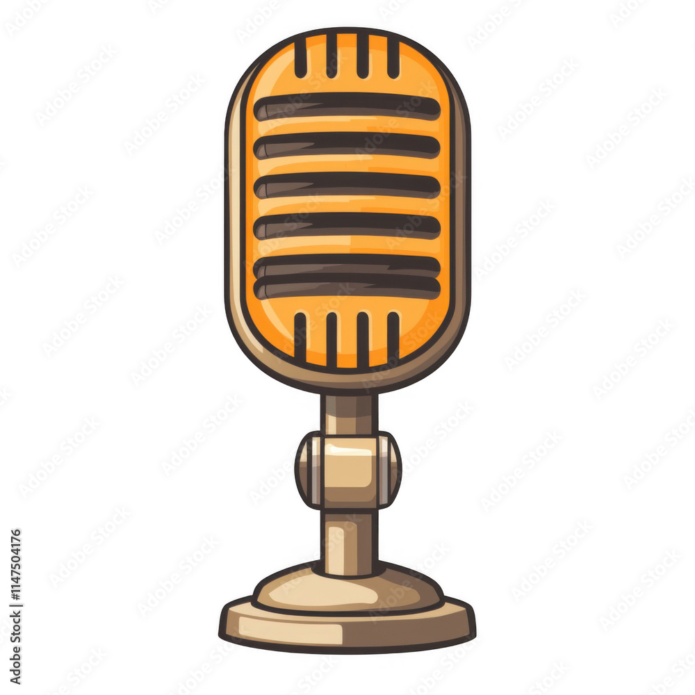Brown icon of Microphone isolated on a transparent background ...
