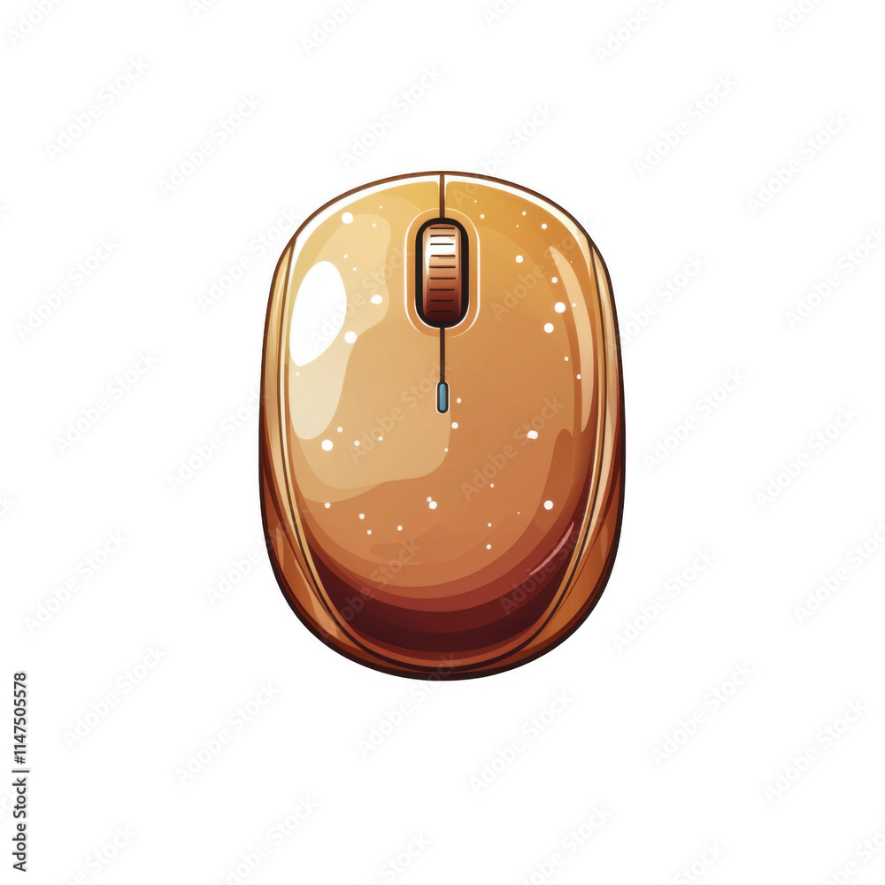 Brown icon of mouse computer isolated on a transparent background ...