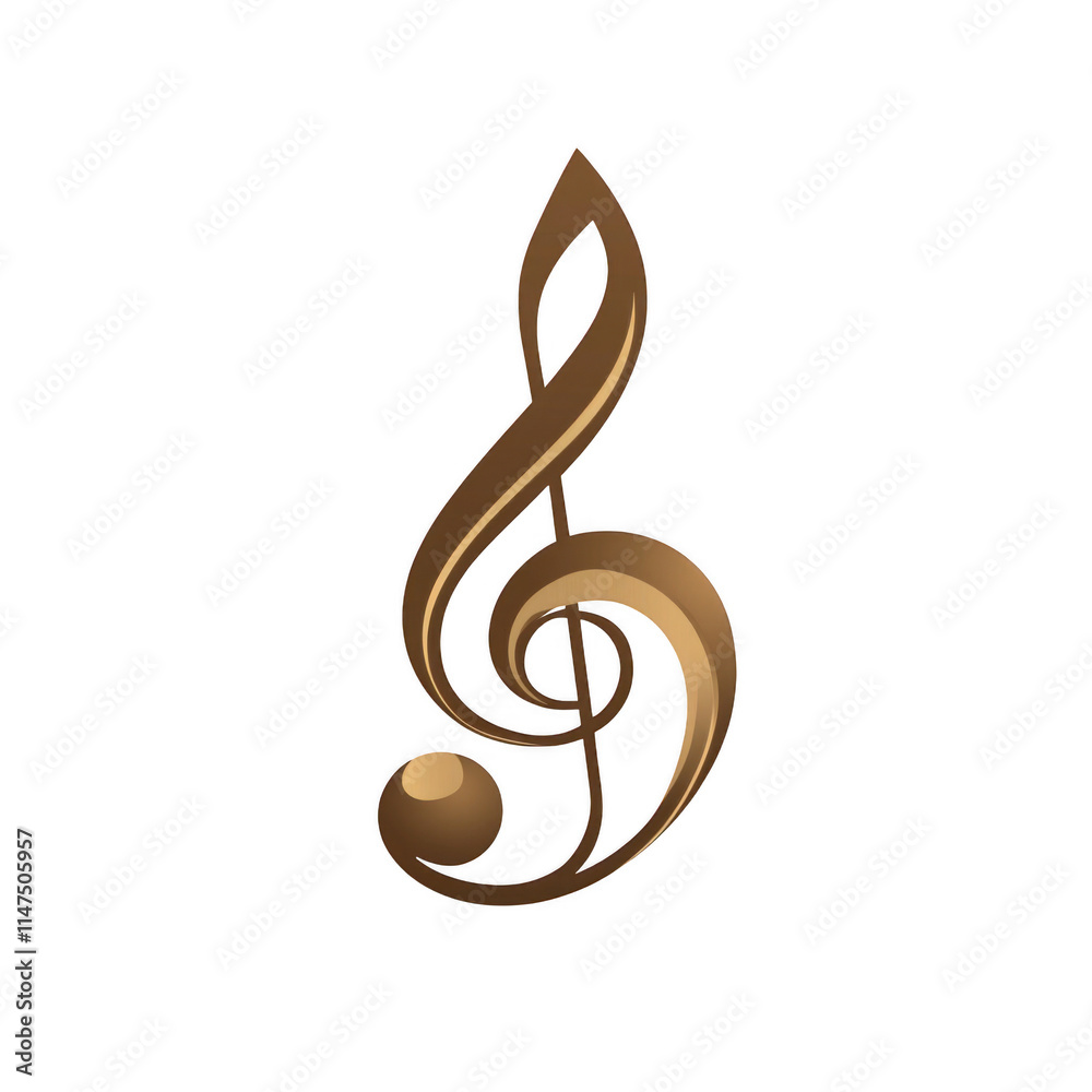 Brown icon of Music Note isolated on a transparent background ...