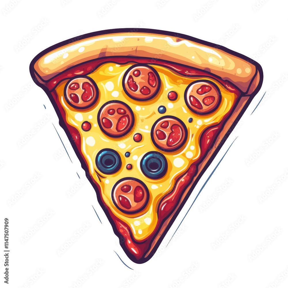 Brown icon of Pizza isolated on a transparent background Minimalist ...