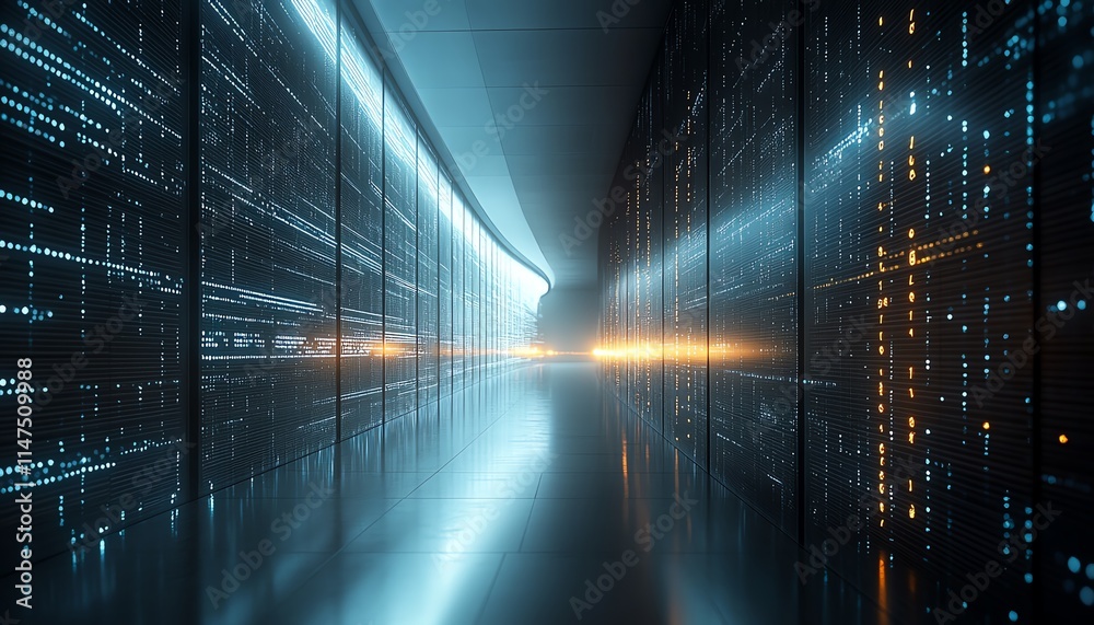 Hightech law scales with shimmering binary code accents, juxtaposed ...