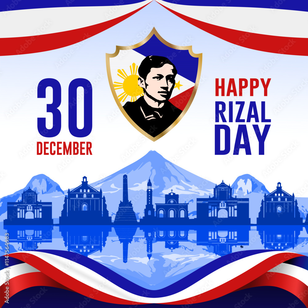 Happy Rizal Day 2024 Background, Banner, Vector Illustration, Greeting Card, Poster and Social ...