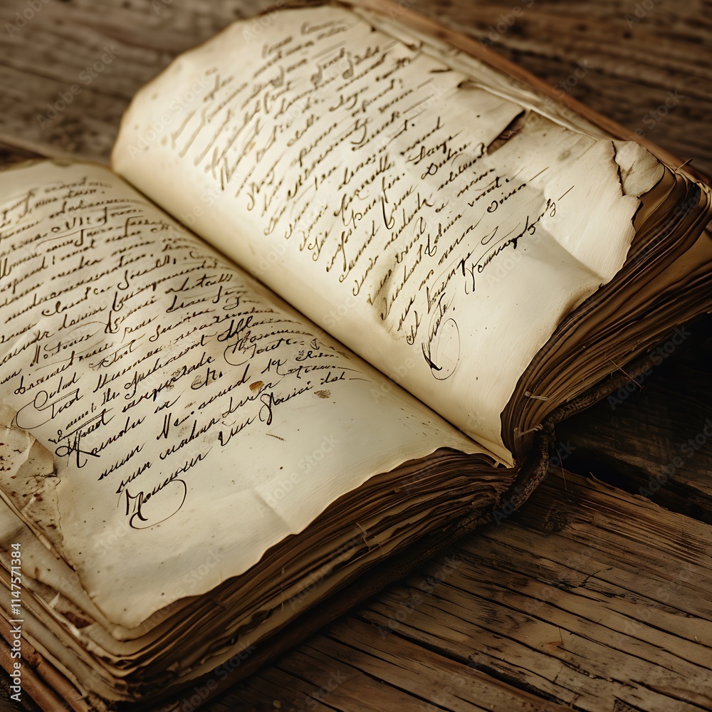 Exploring historical manuscripts antique library textual content dimly ...