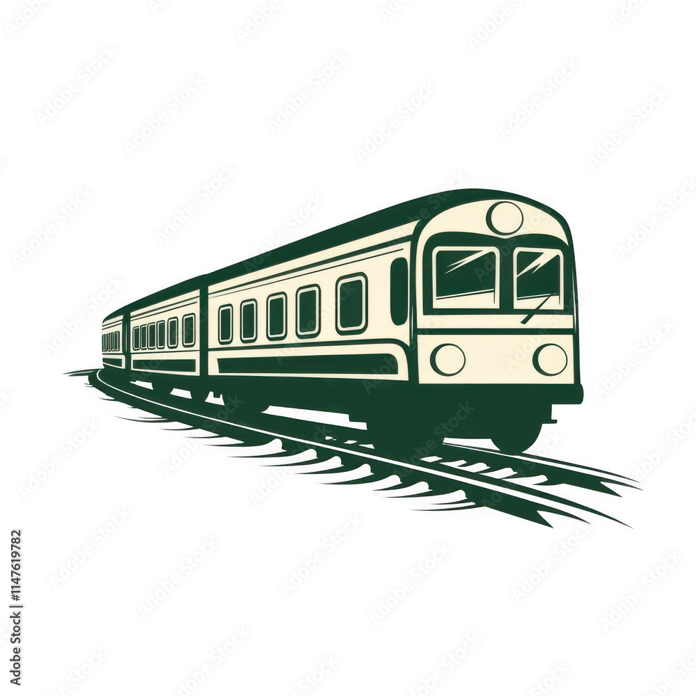 Green icon of Train isolated on a transparent background Minimalist ...