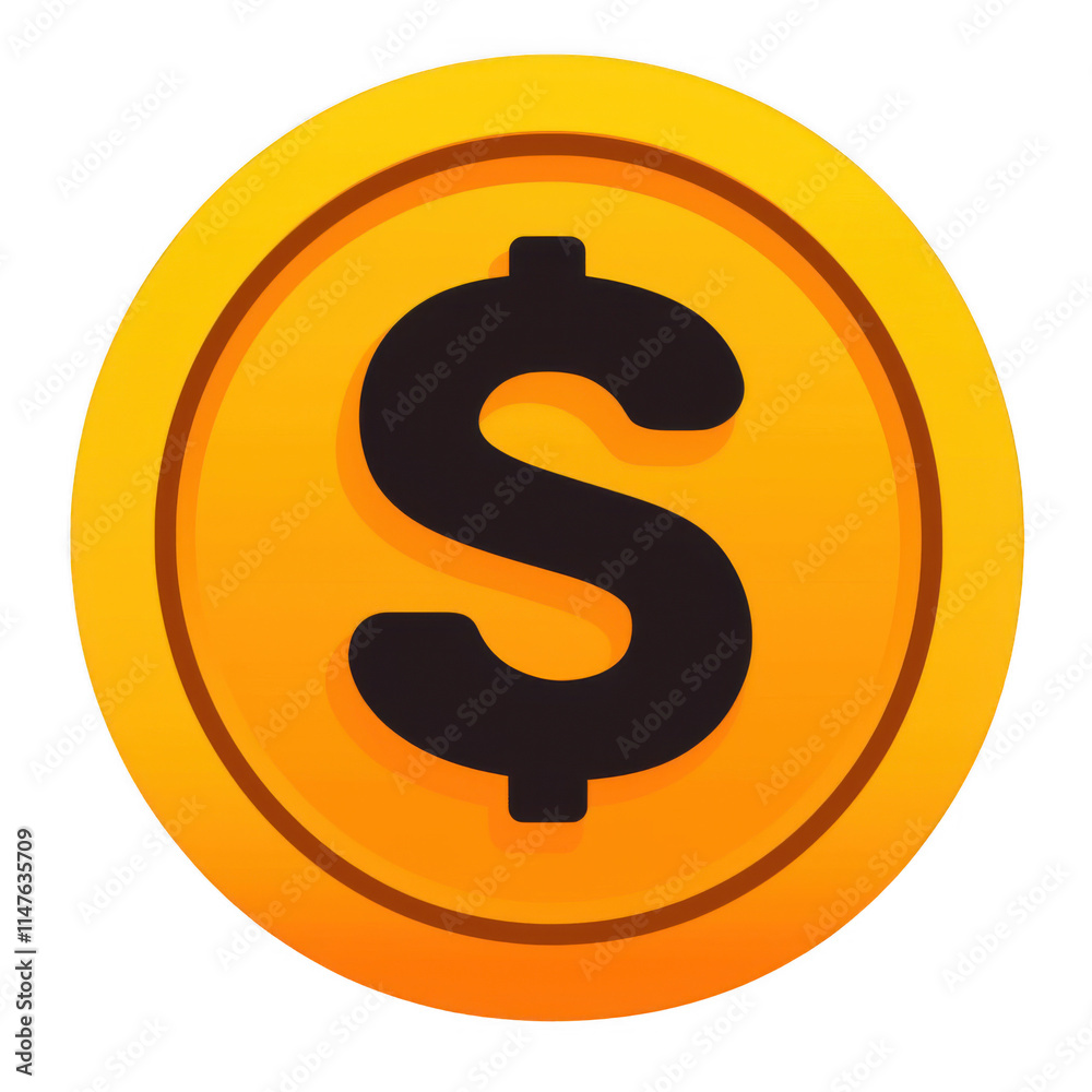 orange icon of Cash isolated on a transparent background Minimalist ...