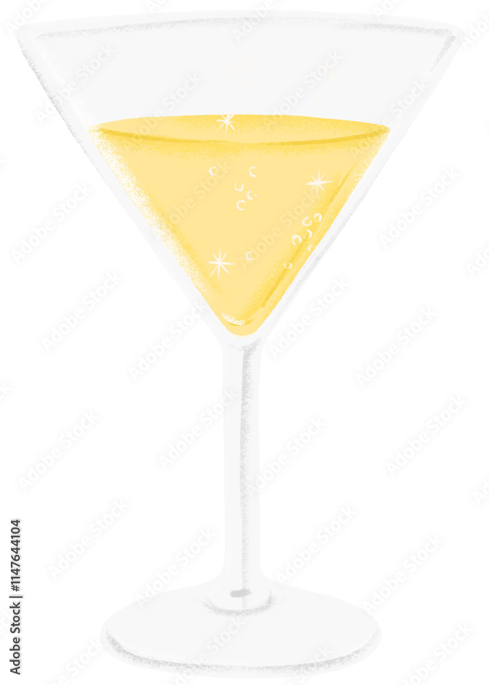 Yellow martini glass png sticker, cocktail drink graphic, transparent ...
