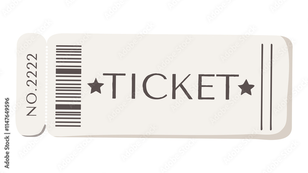 Cute concert ticket png paper illustration, transparent background ...