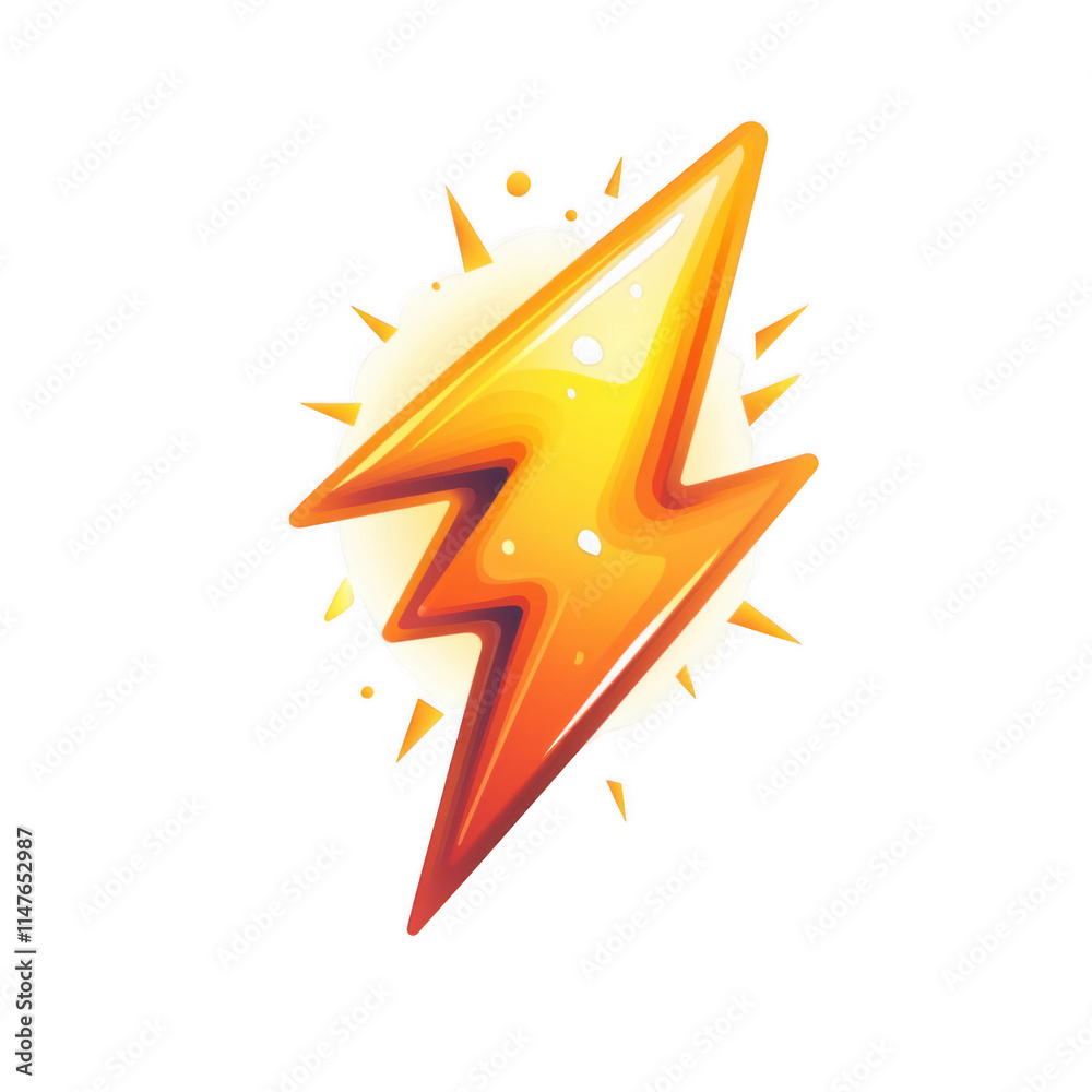 orange icon of Lightning isolated on a transparent background ...