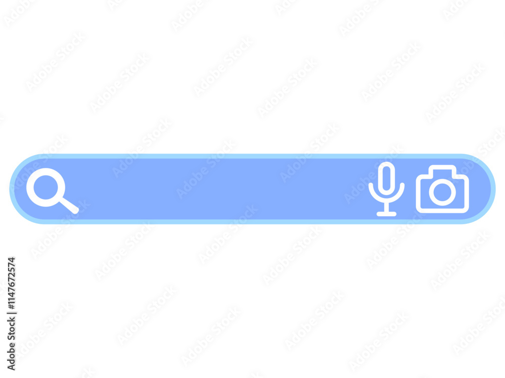 Vector de Stock Search Bar Magnifying Glass, microphone and camera Icon, simple flat style ...