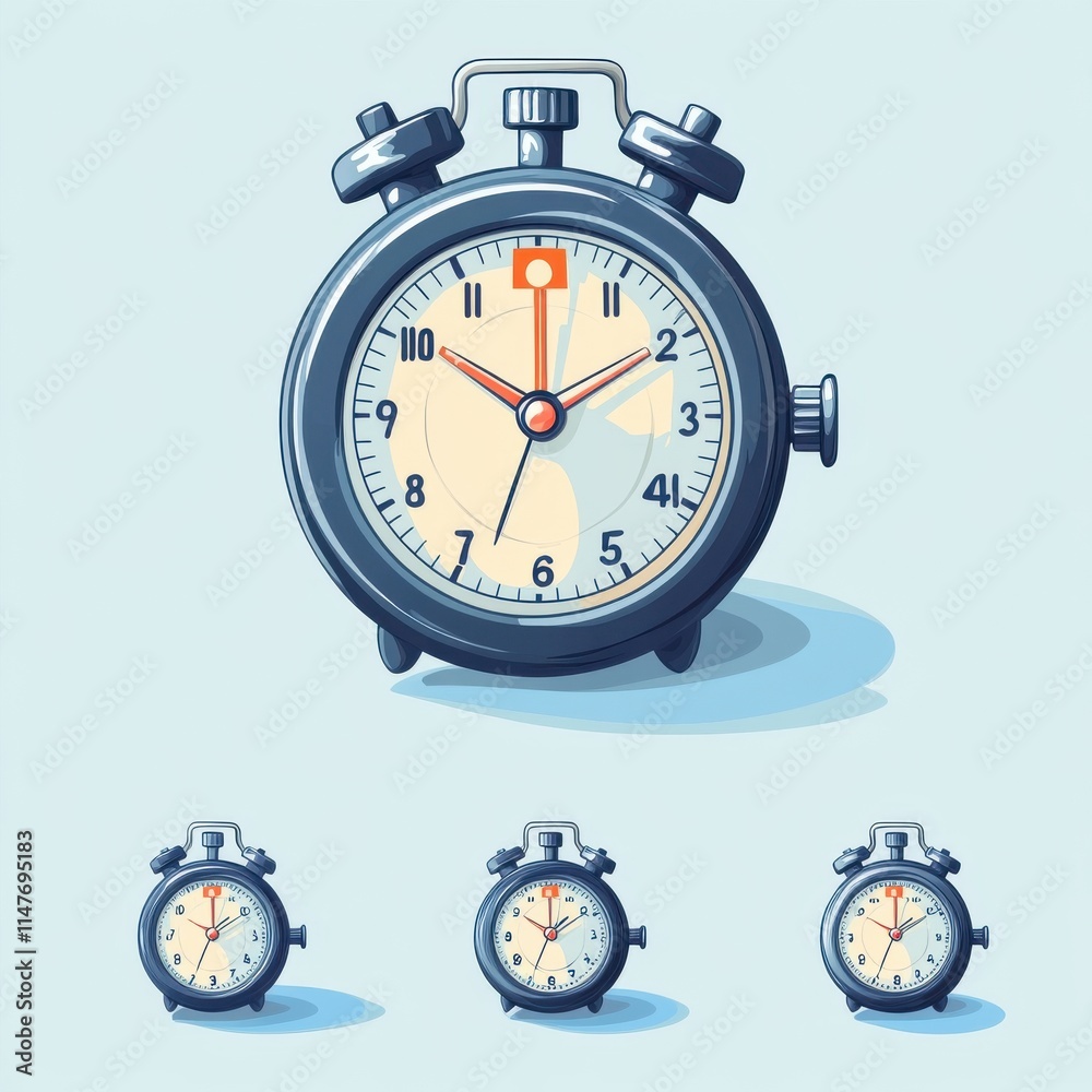 Vintage-style stopwatch in a minimalistic design, highlighting precise ...