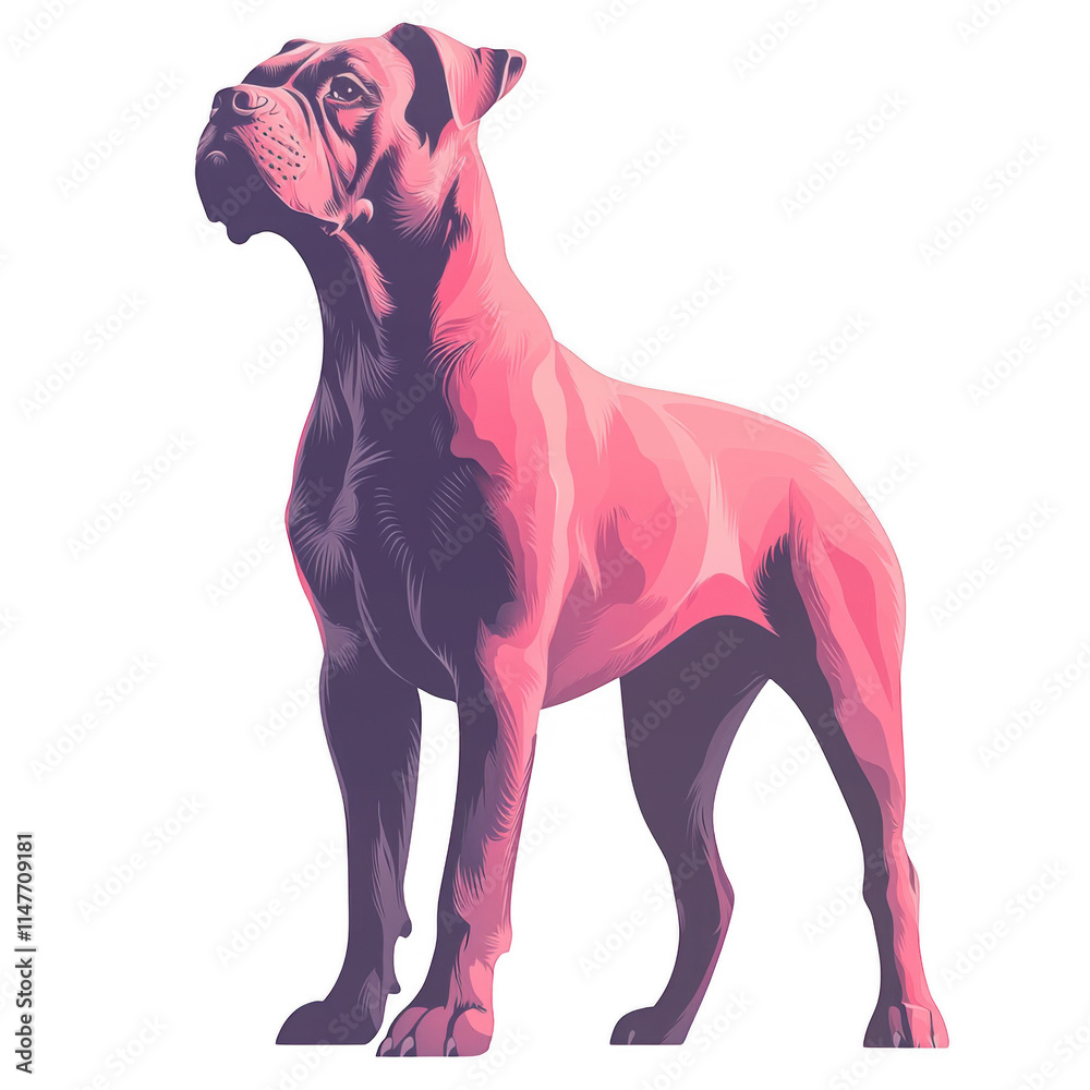 pink icon of Cane Corso dog isolated on a transparent background ...