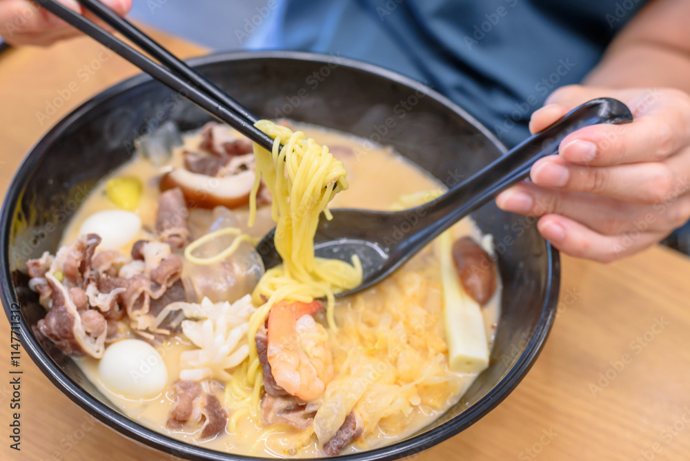 Authentic Korean Malatang Hotpot with Fresh Ingredients and Noodles in ...