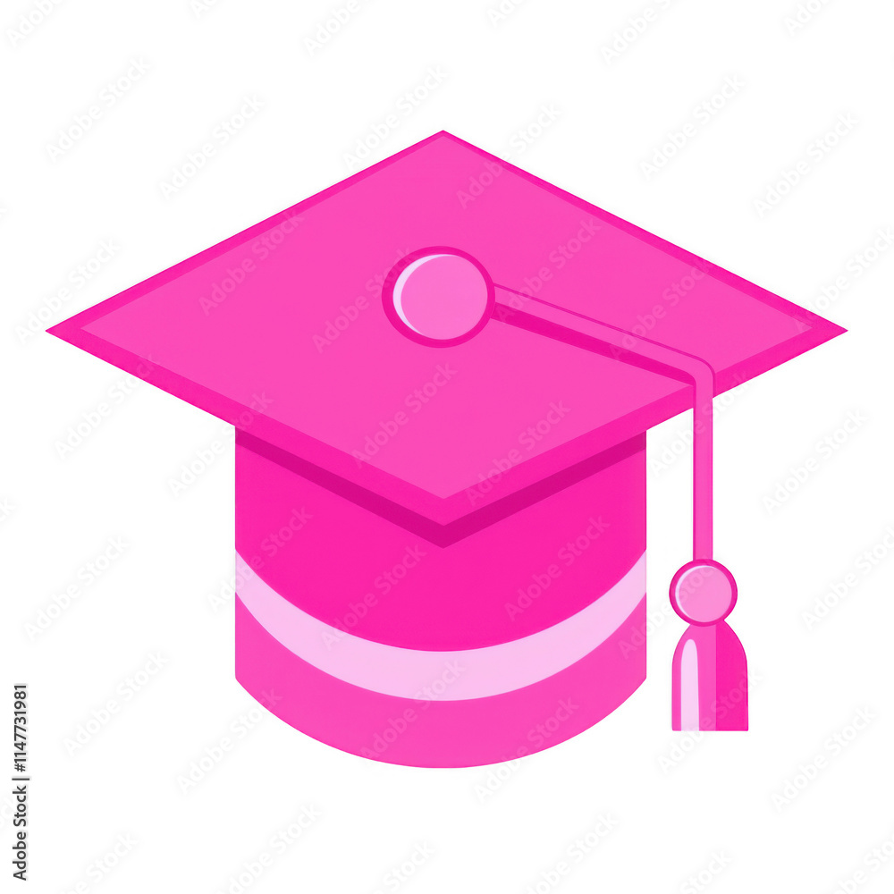 pink icon of Graduation Cap isolated on a transparent background ...