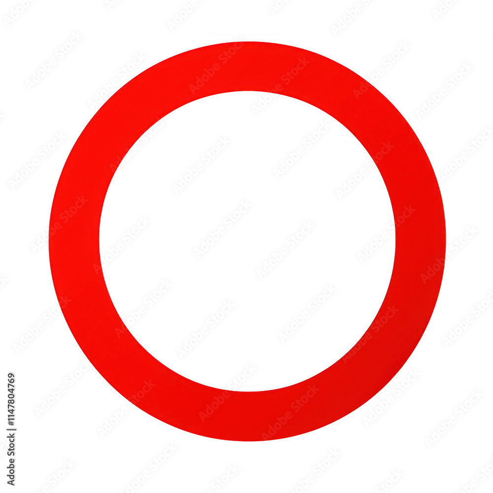 Red icon of Circle isolated on a transparent background Minimalist flat ...
