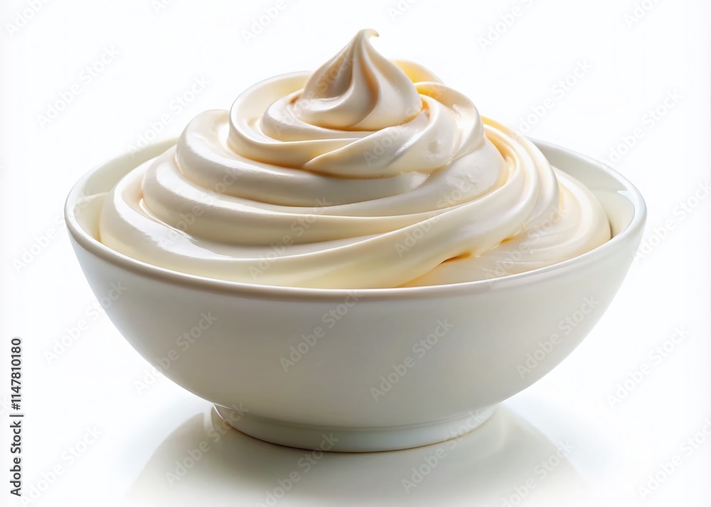 Creamy Greek Yogurt Swirl, Night Photography, Isolated Bowl, Food Photo ...