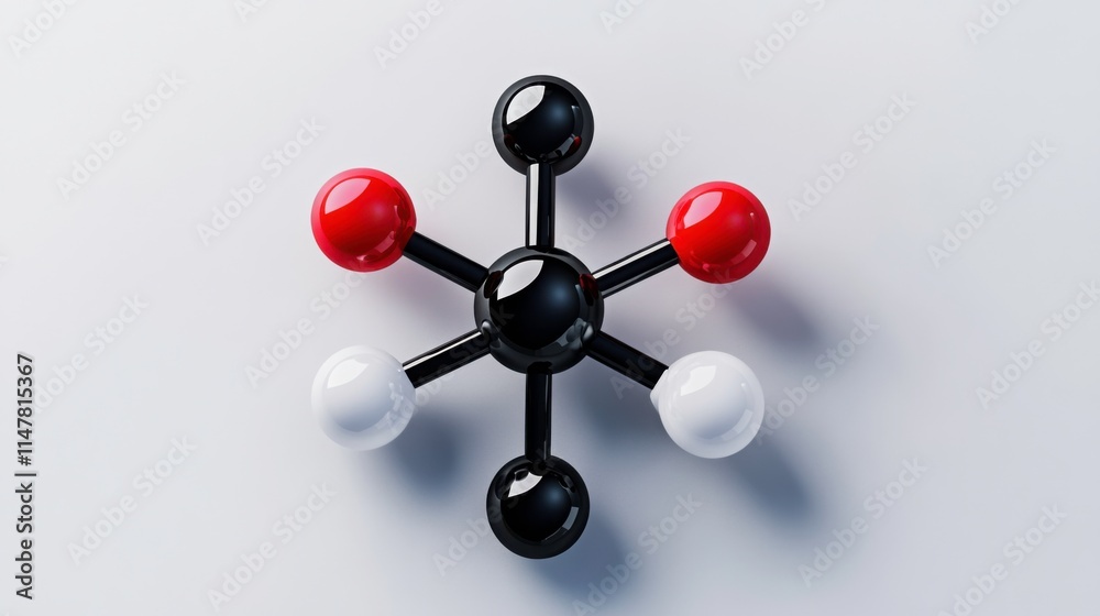 Realistic 3D Structure of Nitric Acid Molecule Stock Illustration ...