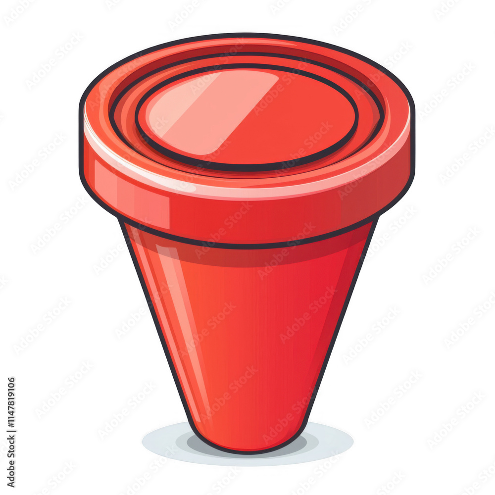 Red icon of Filter isolated on a transparent background Minimalist flat ...