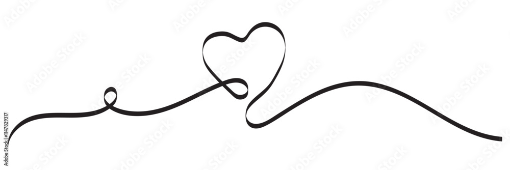 Heart Lines. Continuous heart line drawing Fancy minimalist ...