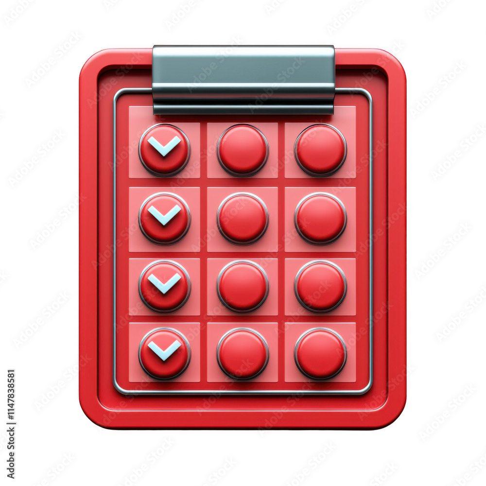 Red icon of List isolated on a transparent background Minimalist flat ...