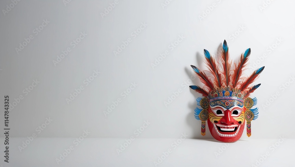 Wallpaper background of traditional face mask with decorations for the ...