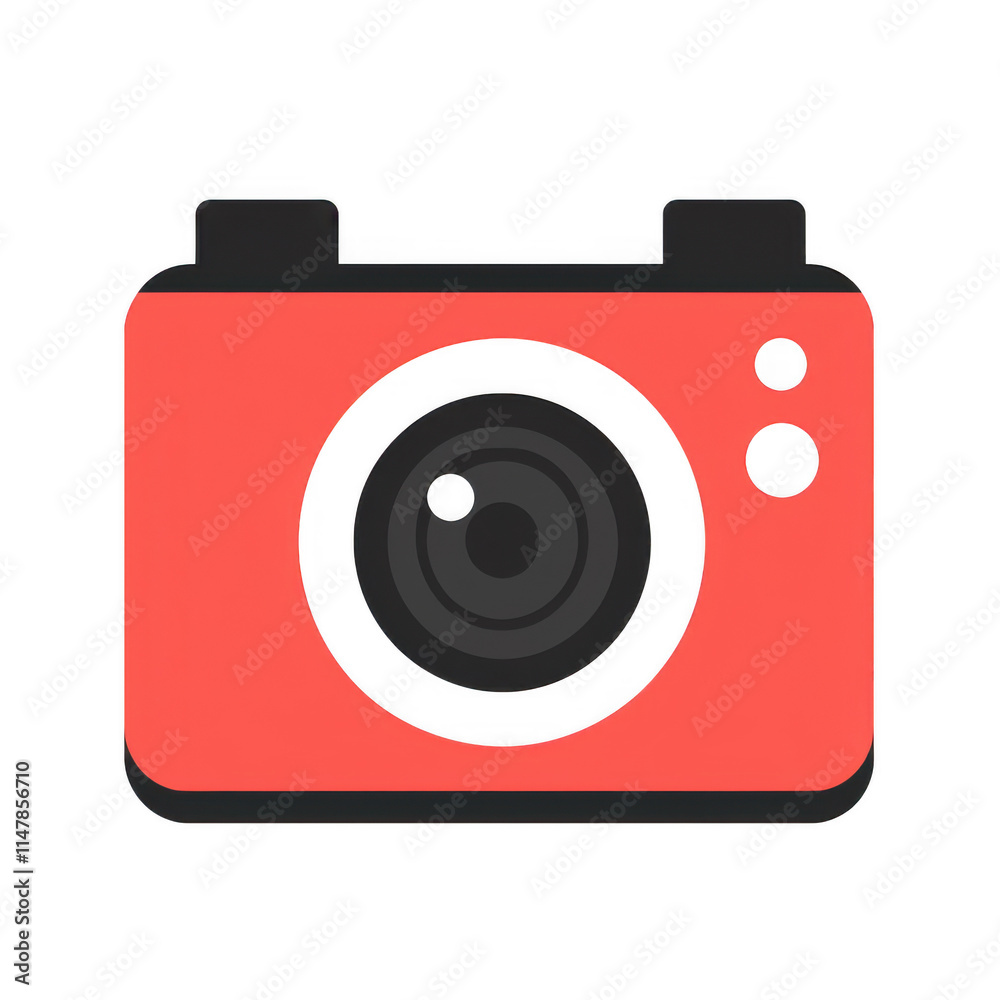 Red icon of Web Camera isolated on a transparent background Minimalist ...