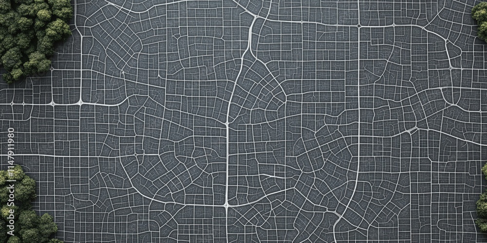 The Most Realistic Photograph of a Detailed Street Map Showing the ...