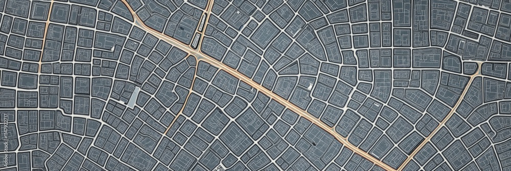 A Realistic Aerial View of a Street Map Highlighting Urban Layout and ...