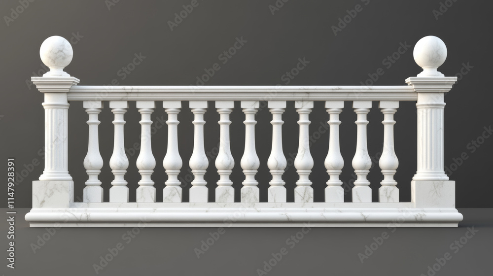 Architecture elements of balustrade for balcony, terrace, parapet ...